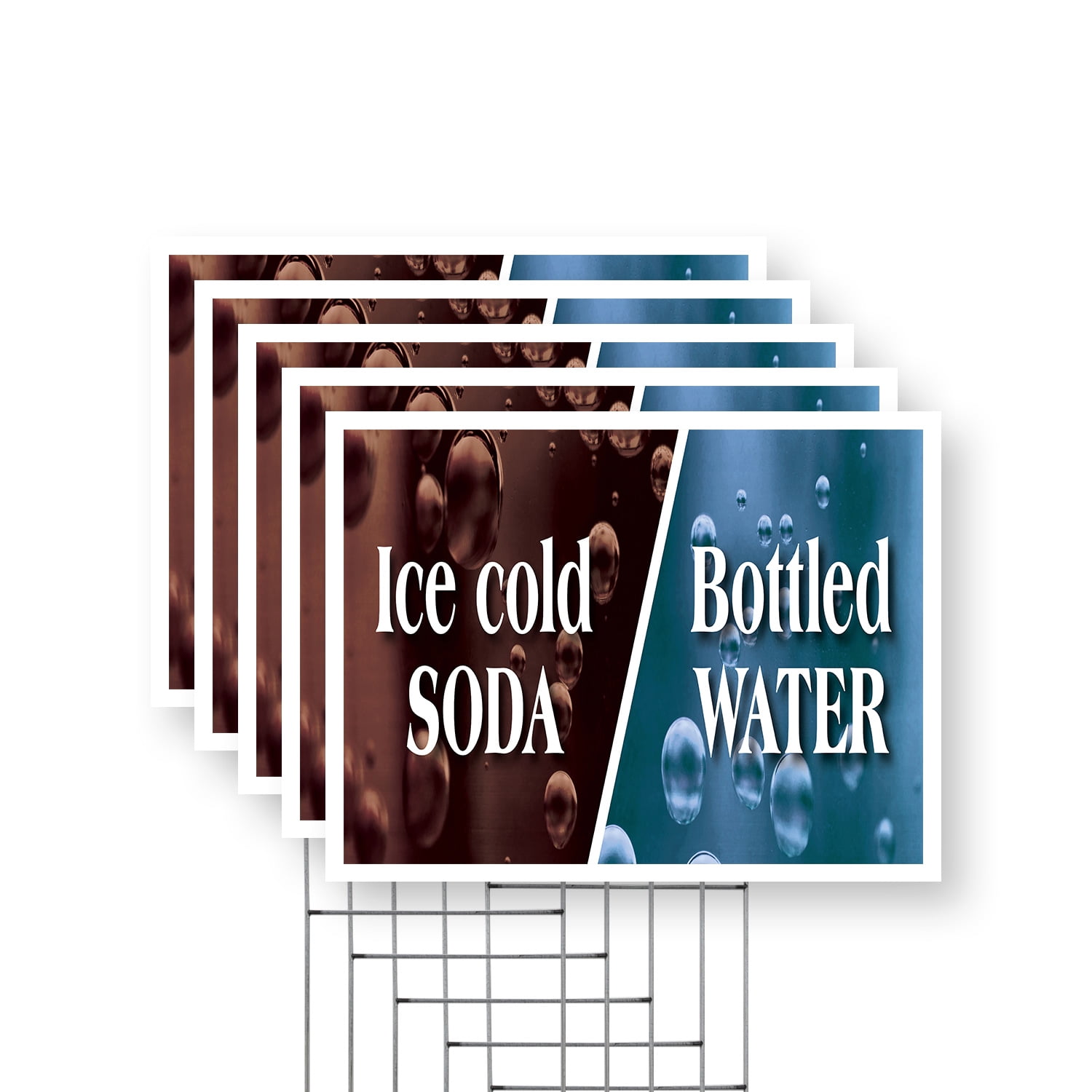 Ice Cold Soda & Bottled Yard Sign 5 Pack of 18 Inch x 24 Inch Single ...