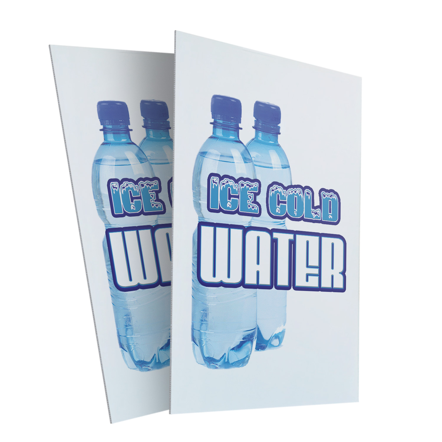 Ice Cold Water (2-PACK) 24" x 36" Plastic Signs | Sign Insert 4mm ...