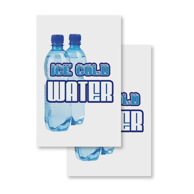 Ice Cold Water (2-PACK) 24" x 36" Vinyl Decals | Sign Insert Peel ...