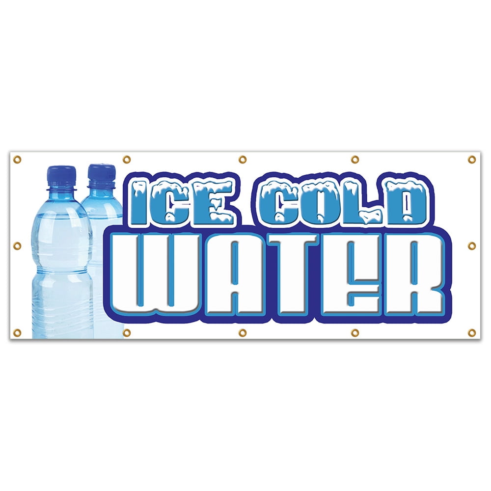 Ice Cold Water Banner 48" X 120" Heavy Duty 13 Oz Vinyl Banners with ...