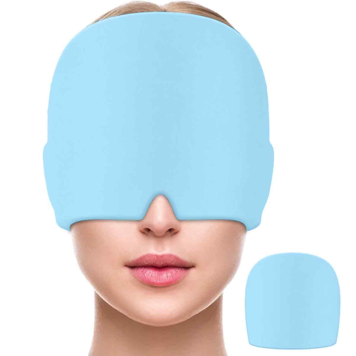 Ice Compress Head Mask Headache Migraines Cold And Hot Compress Head ...