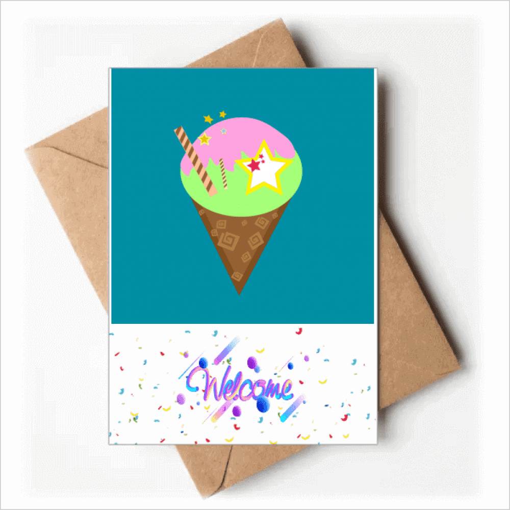 Ice Cono Gelato Outline Sweet Welcome Back Greeting Cards Envelopes ...