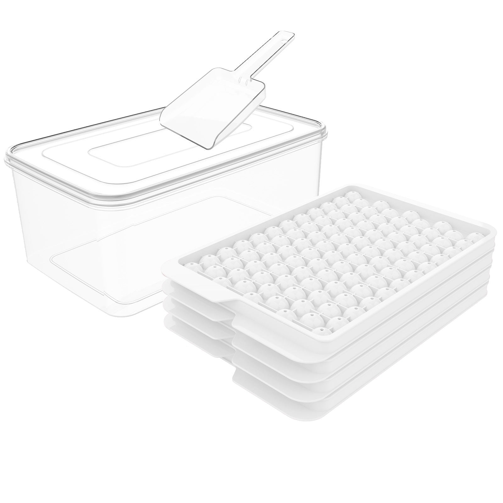 Ice Container for Freezer with Trays for Us Ice Tray Mini Ice Cube ...