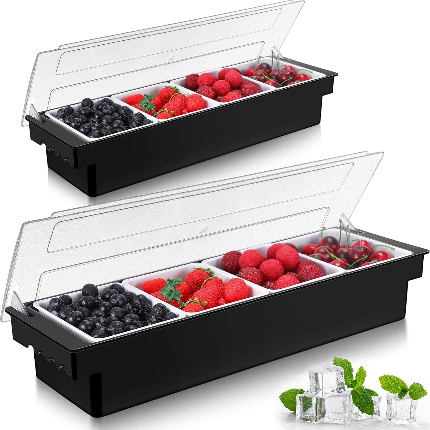 Ice Cooled Condiment Serving Container Chilled Garnish Container with ...