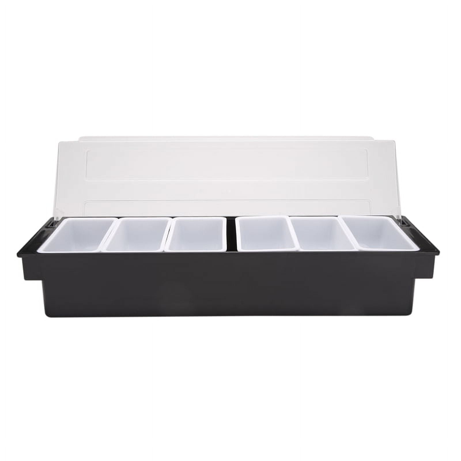 Ice Cooled Condiment Serving Container Chilled Garnish Tray Six Grid ...