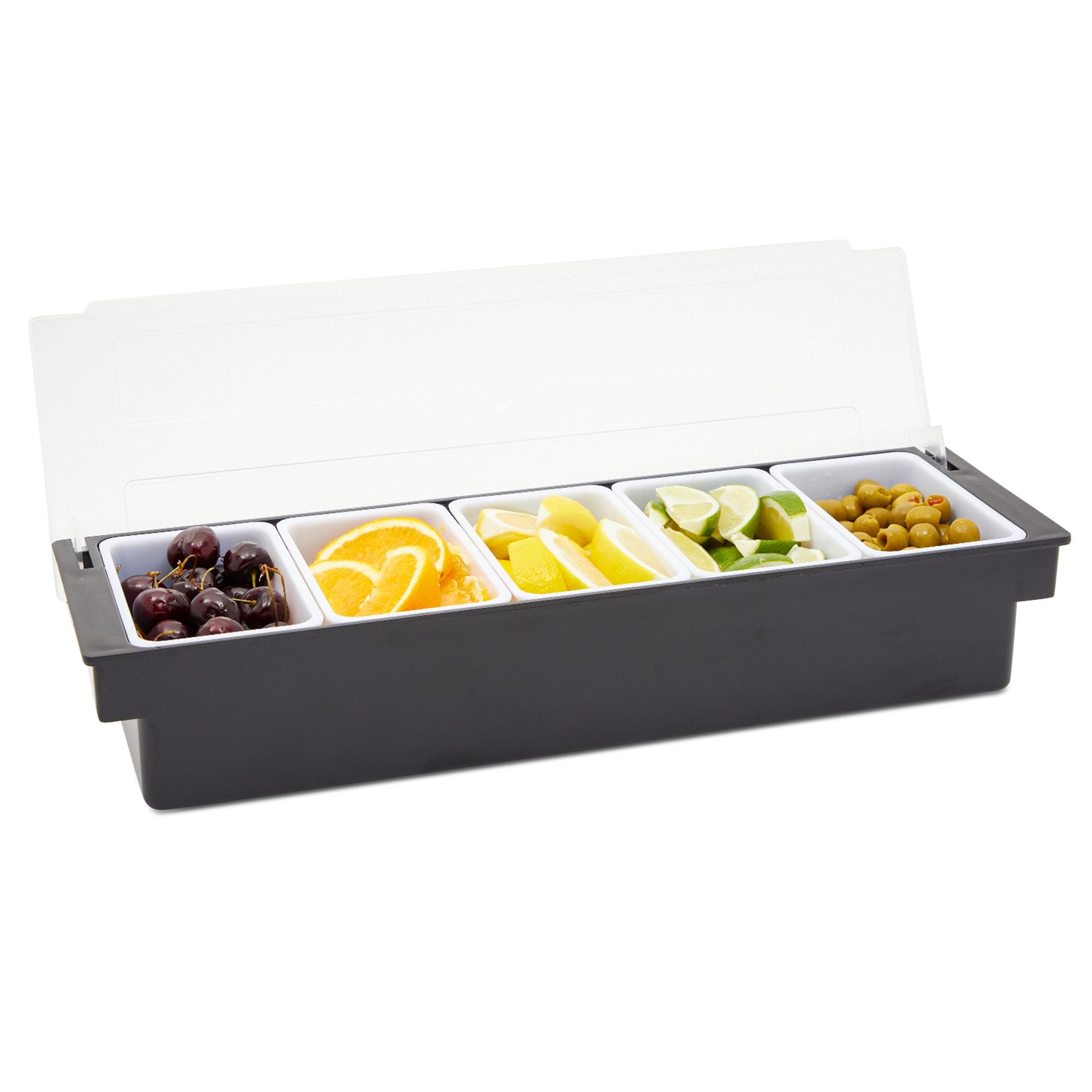 Ice Cooled Condiment Serving Tray, Deck Bar Garnish Caddy with 5 ...