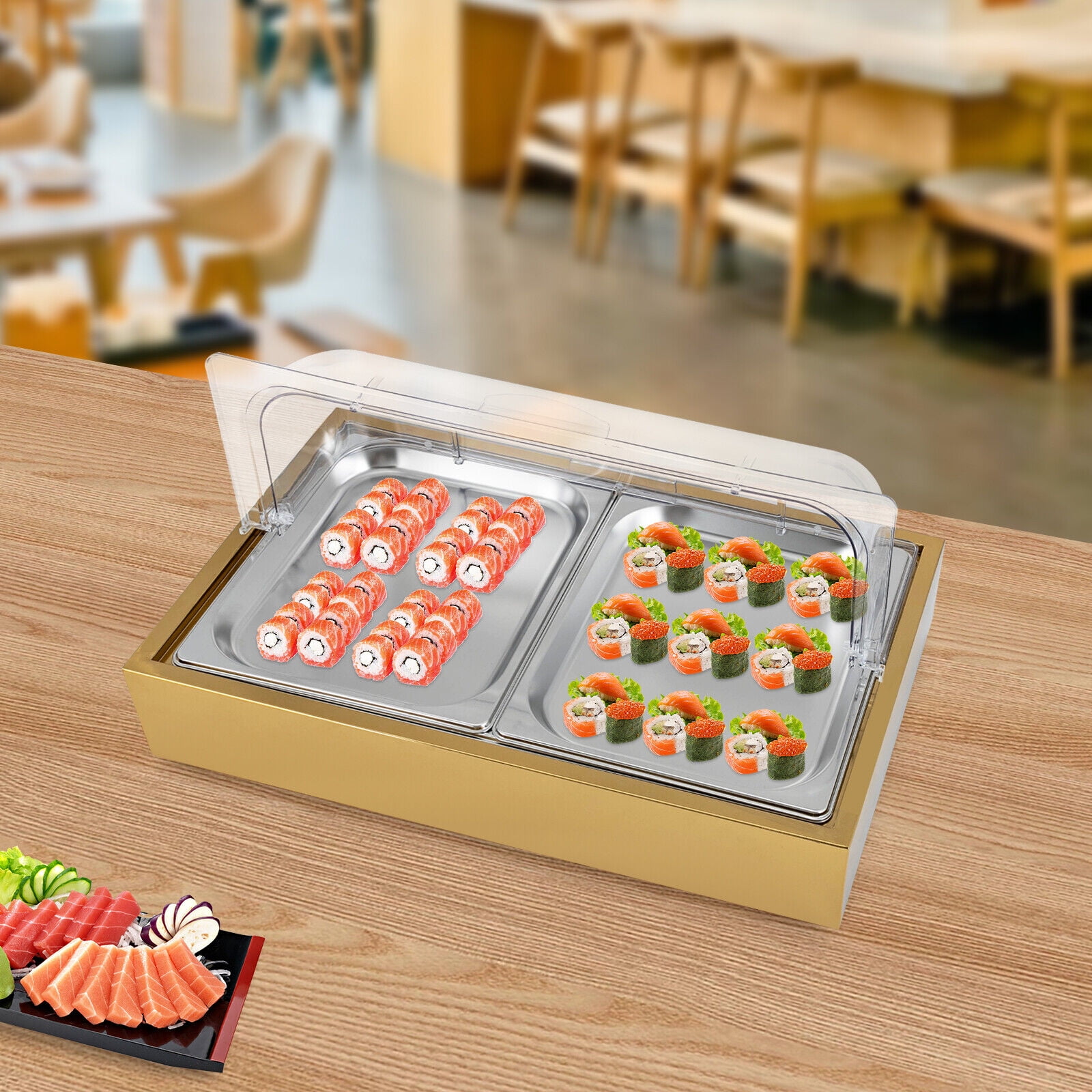 Ice Cooling Food Serving Display Tray Buffet Cold Serving Display ...