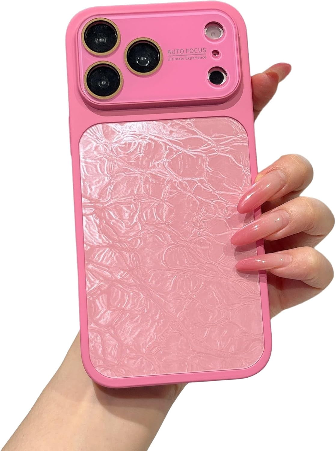 Ice Crack Back Camera Protect Phone Case for iPhone (Red,iPhone 17 ...