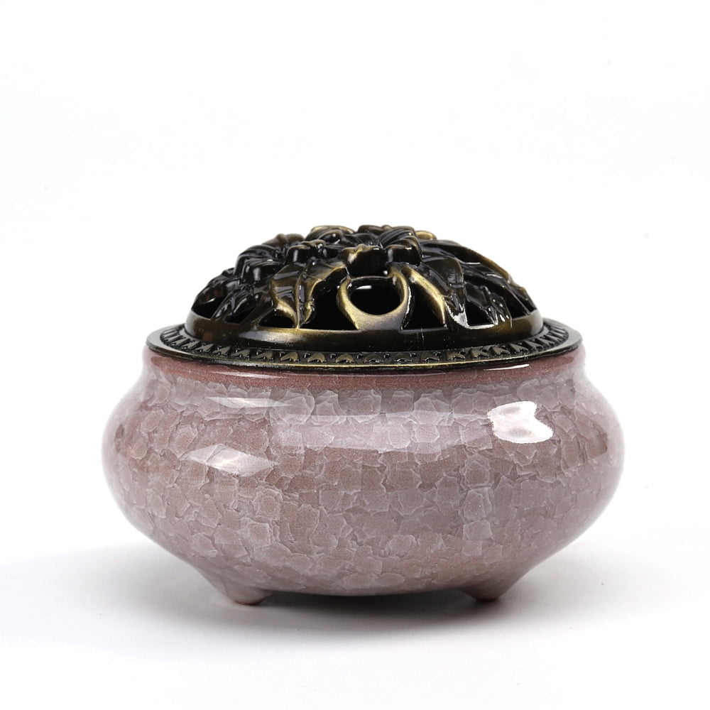 Ice Crack Texture Ceramic Incense Burner with Incense Stick Holder ...