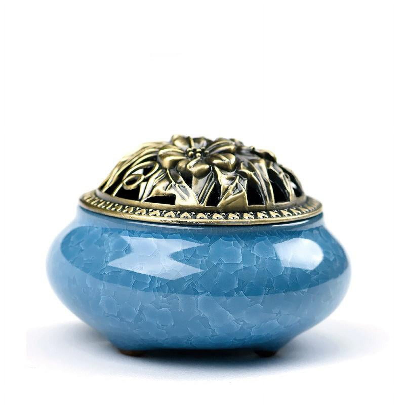 Ice Crack Texture Ceramic Incense Burner with Incense Stick Holder ...