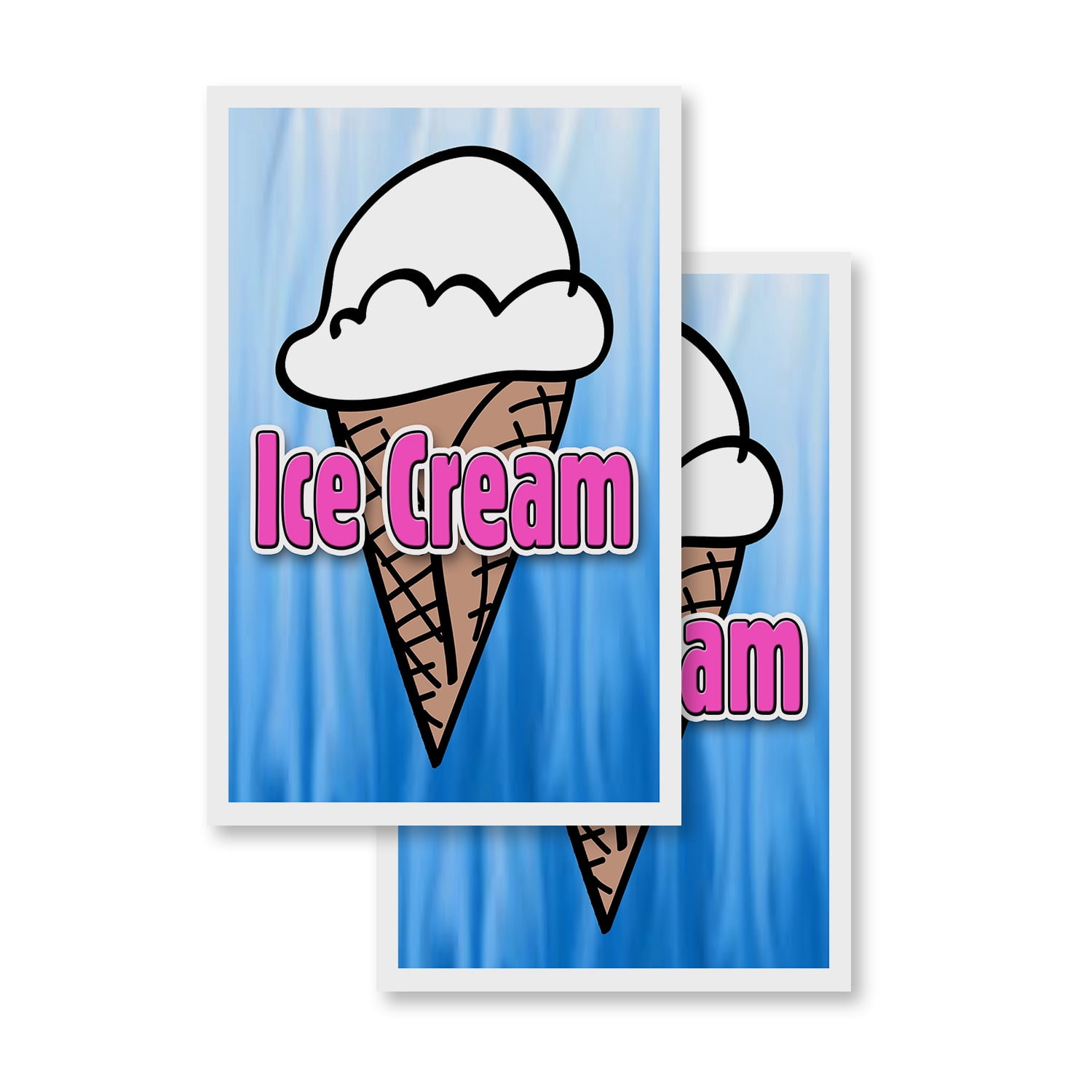Ice Cream 1 (2-PACK) 24" x 36" Vinyl Decals | Sign Insert Peel & Stick ...