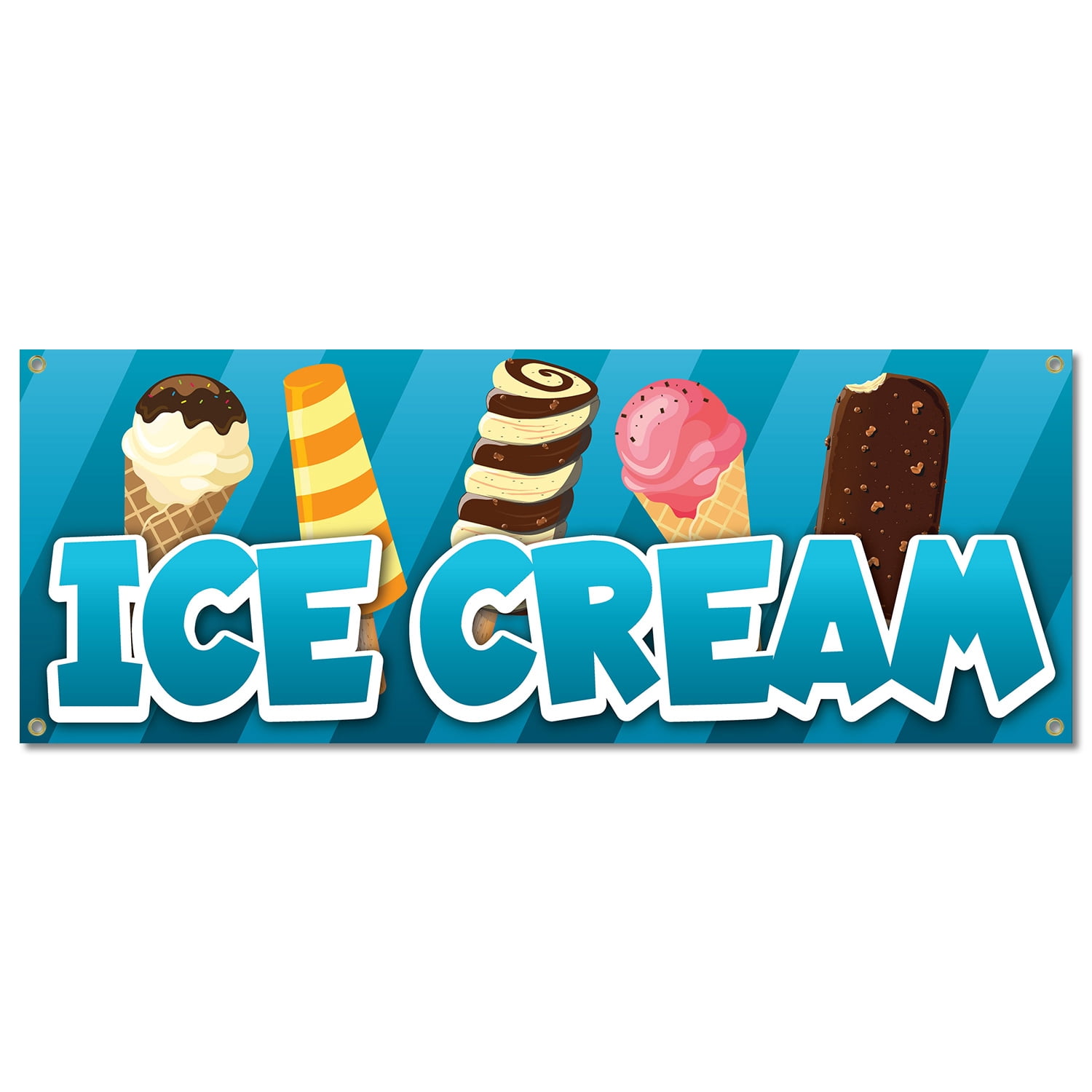 Ice Cream | 18" X 48" Banner | Outdoor Vinyl Sign With Grommets | Shop ...