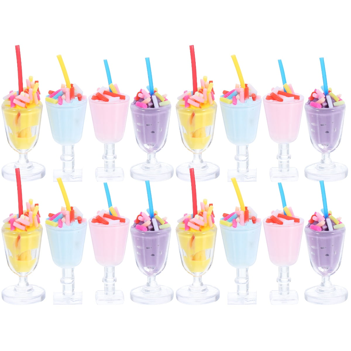 Ice Cream 24 Pcs Tiny Goblet Model Dollhouse Toy Room Plastic Child ...