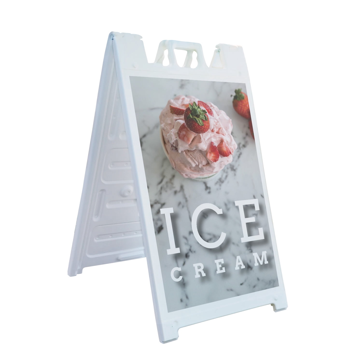 Ice Cream 24" x 36" Double Sided A-Frame Sidewalk Sign, Includes 2 ...