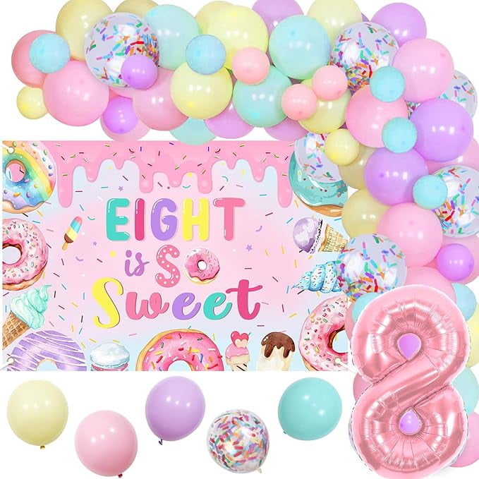 Ice Cream 8th Birthday Party Decorations Girl, Eight is So Sweet ...