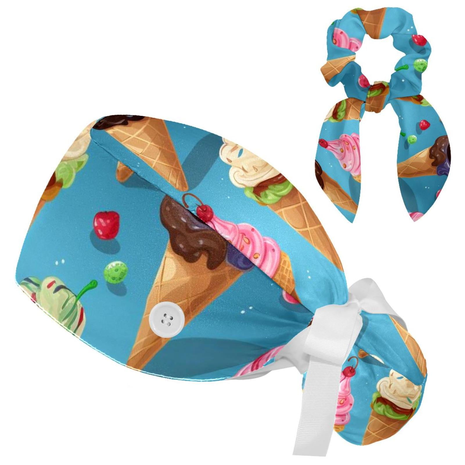 Ice Cream Adjustable Bouffant Cap Hat Working Cap - Walmart.com