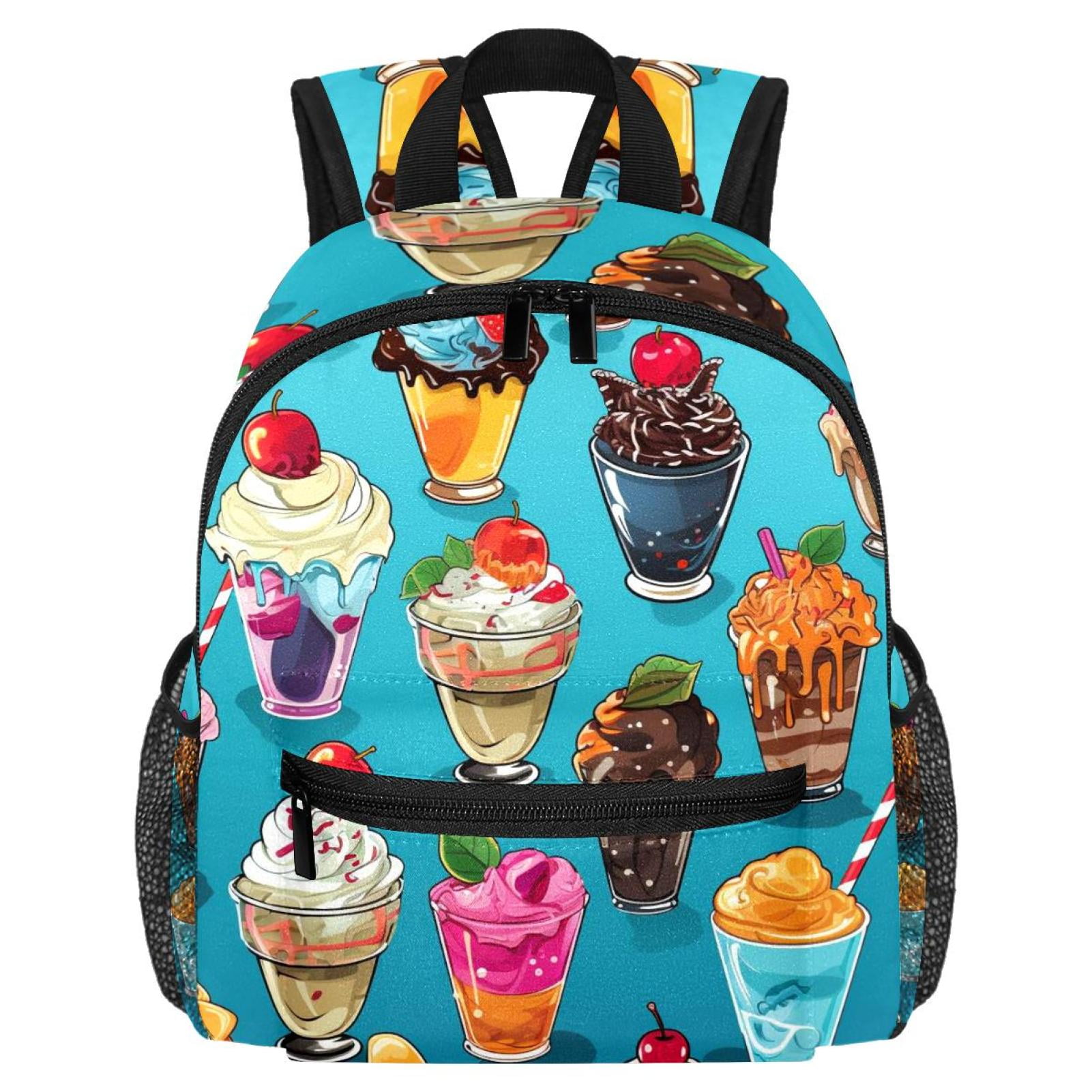 Ice Cream Adjustable Shoulder Strap Backpack - Large Capacity, Printed ...