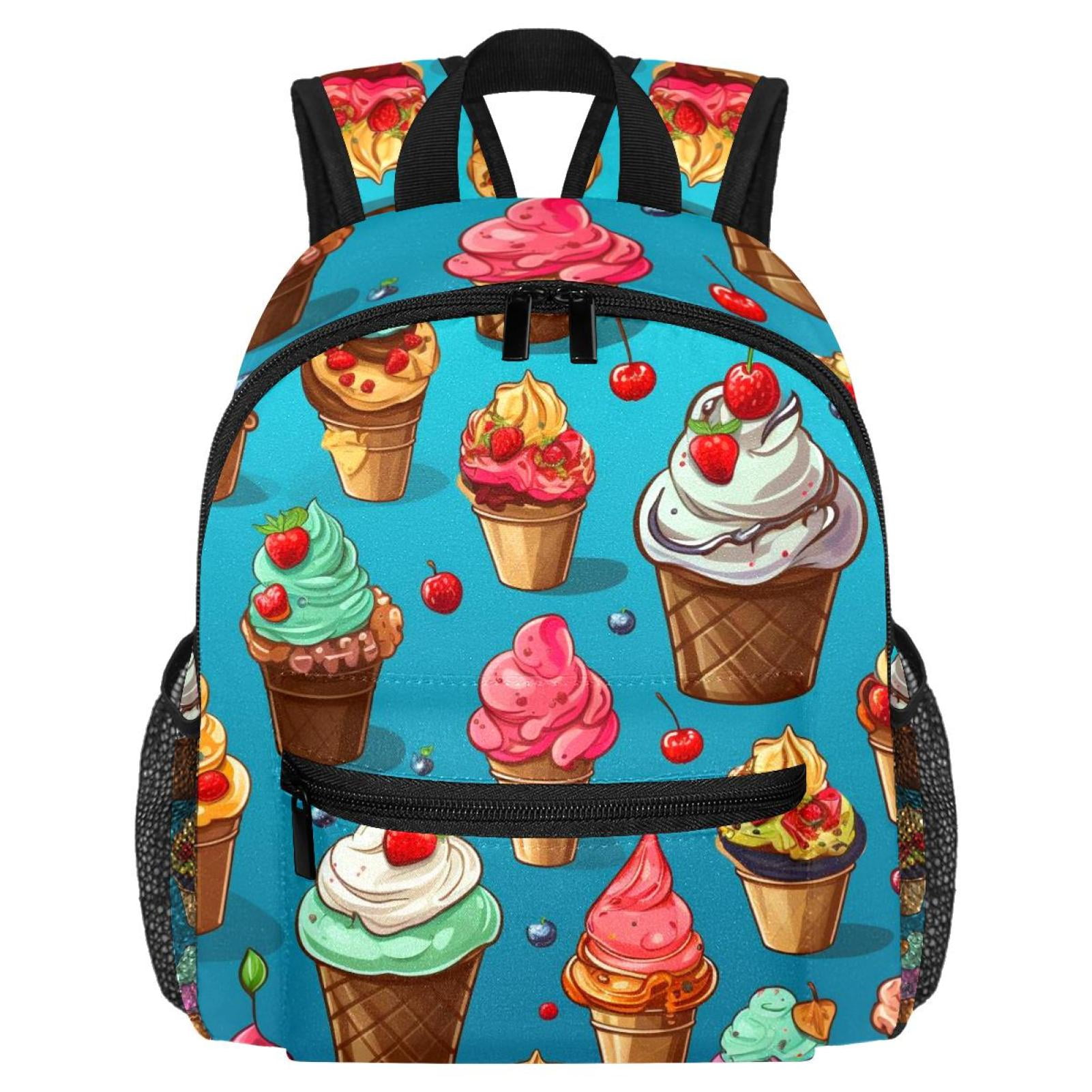 Ice Cream Adjustable Shoulder Strap Backpack - Large Capacity, Printed ...