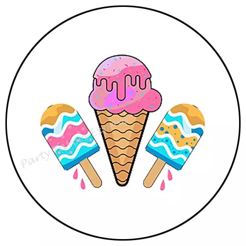 Ice Cream And Popsicles Envelope Seals Labels Party Favors Stickers ...