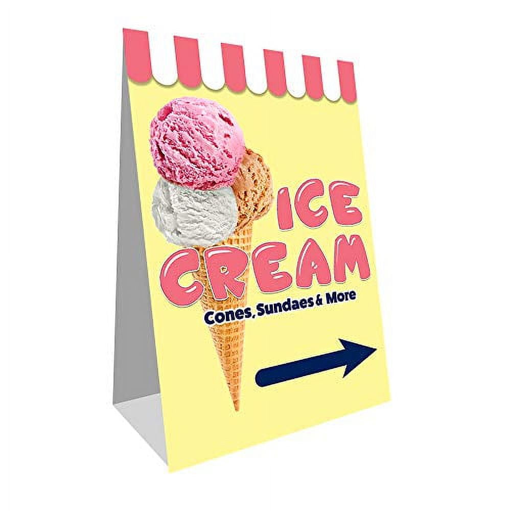 Ice Cream (Arrow) Economy A-Frame Sign 2 Feet Wide by 3 Feet Tall ...