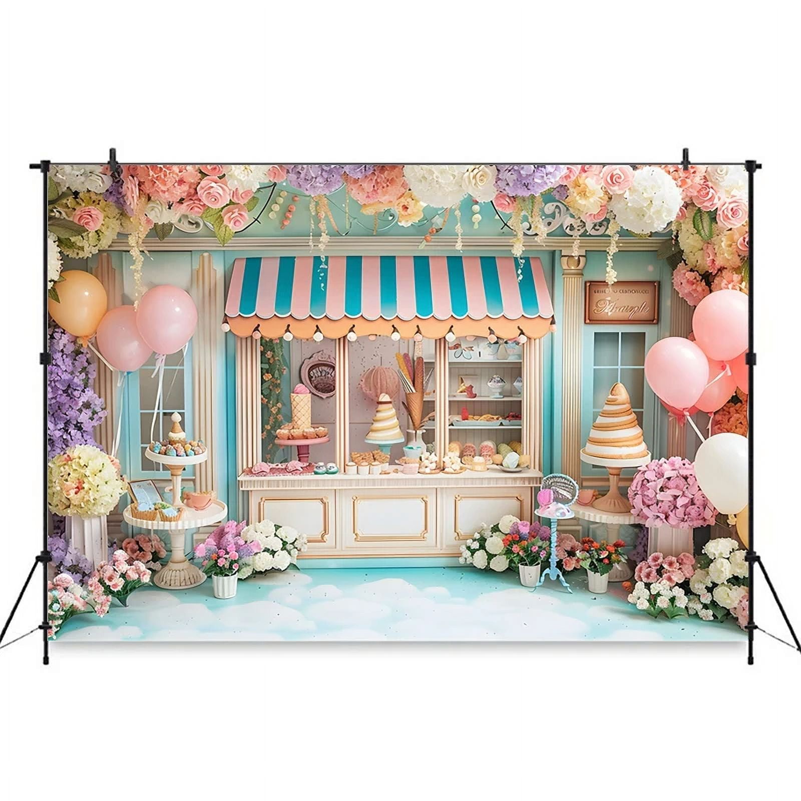 Ice Cream Backdrop For Photography Cake Crush Dessert Shop Balloon ...