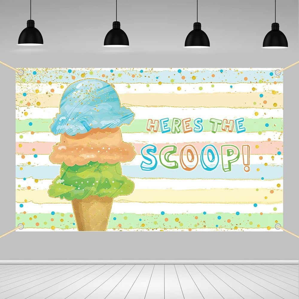 Ice Cream Backdrop Here's The Scoop Photography Background Sweet Girls ...