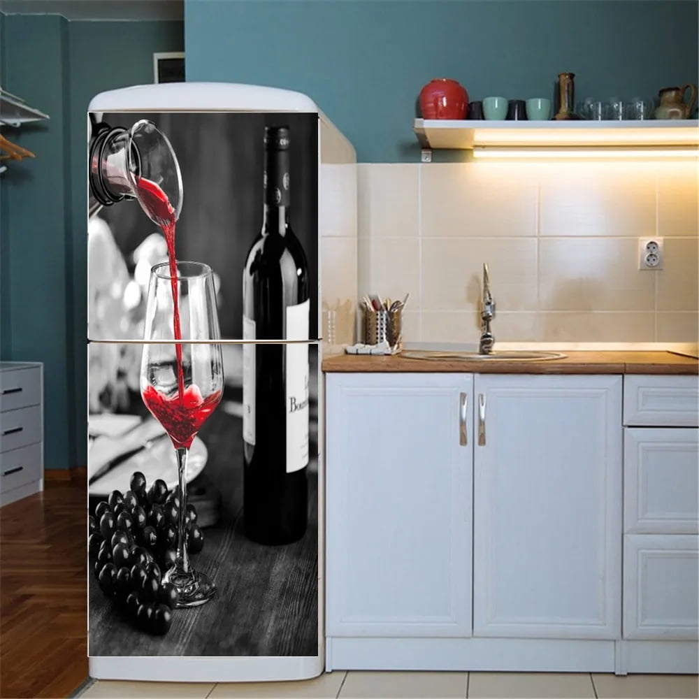 Ice Cream Ball Refrigerator Sticker Kitchen Restaurant Fridge Wrap Door ...