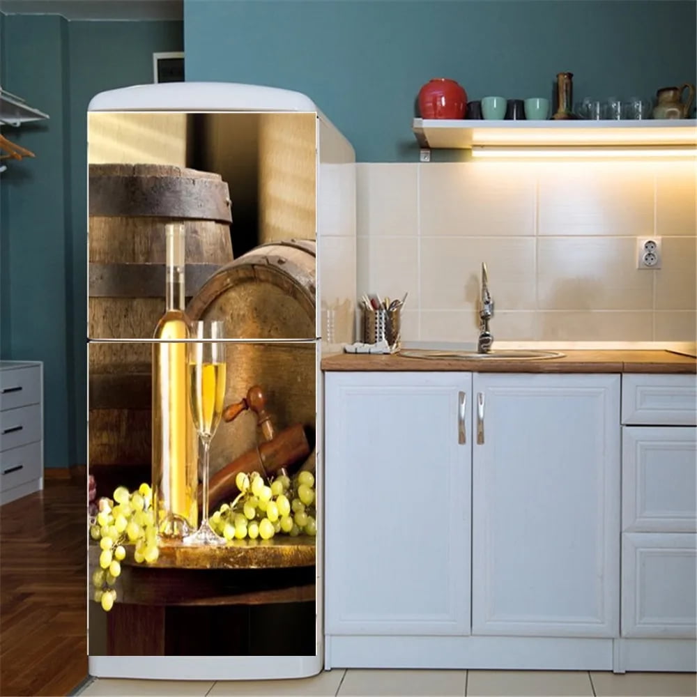 Ice Cream Ball Refrigerator Sticker Kitchen Restaurant Fridge Wrap Door ...