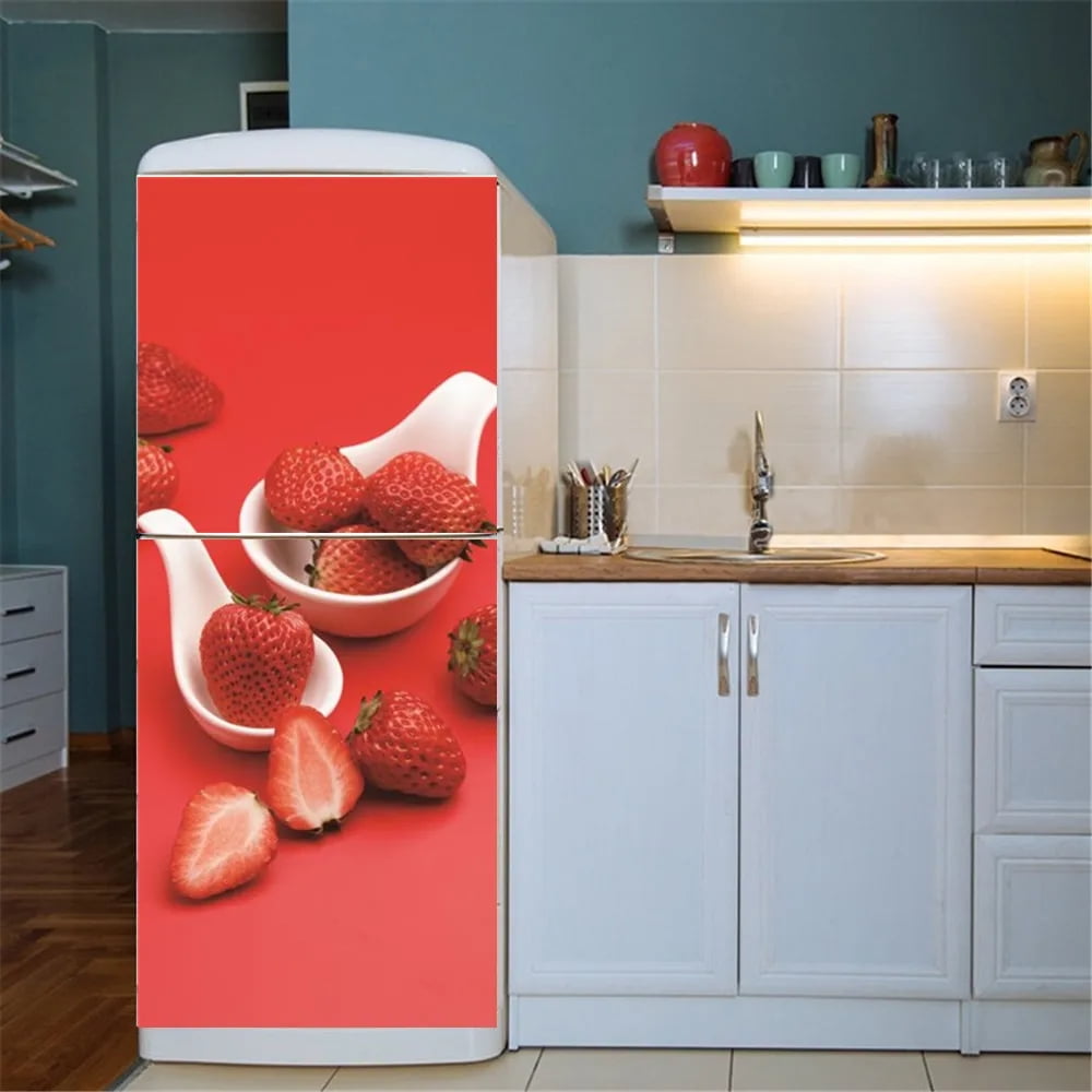 Ice Cream Ball Refrigerator Sticker Kitchen Restaurant Fridge Wrap Door ...