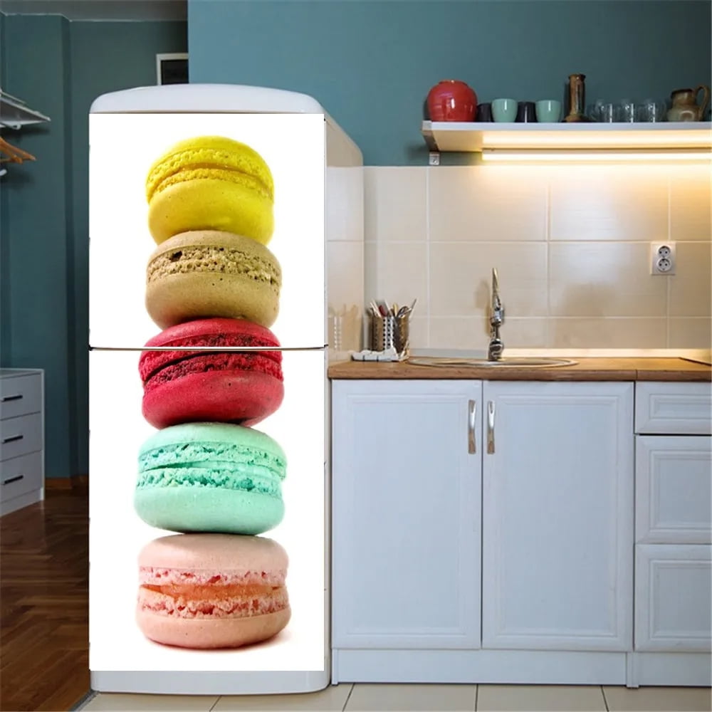 Ice Cream Ball Refrigerator Sticker Kitchen Restaurant Fridge Wrap Door ...