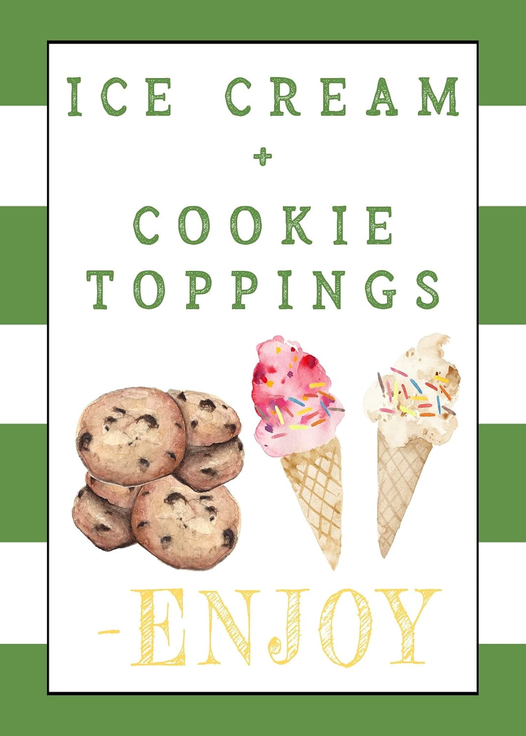 Ice Cream Birthday Sign Sign for Summer Birthday Watercolor Kid's ...