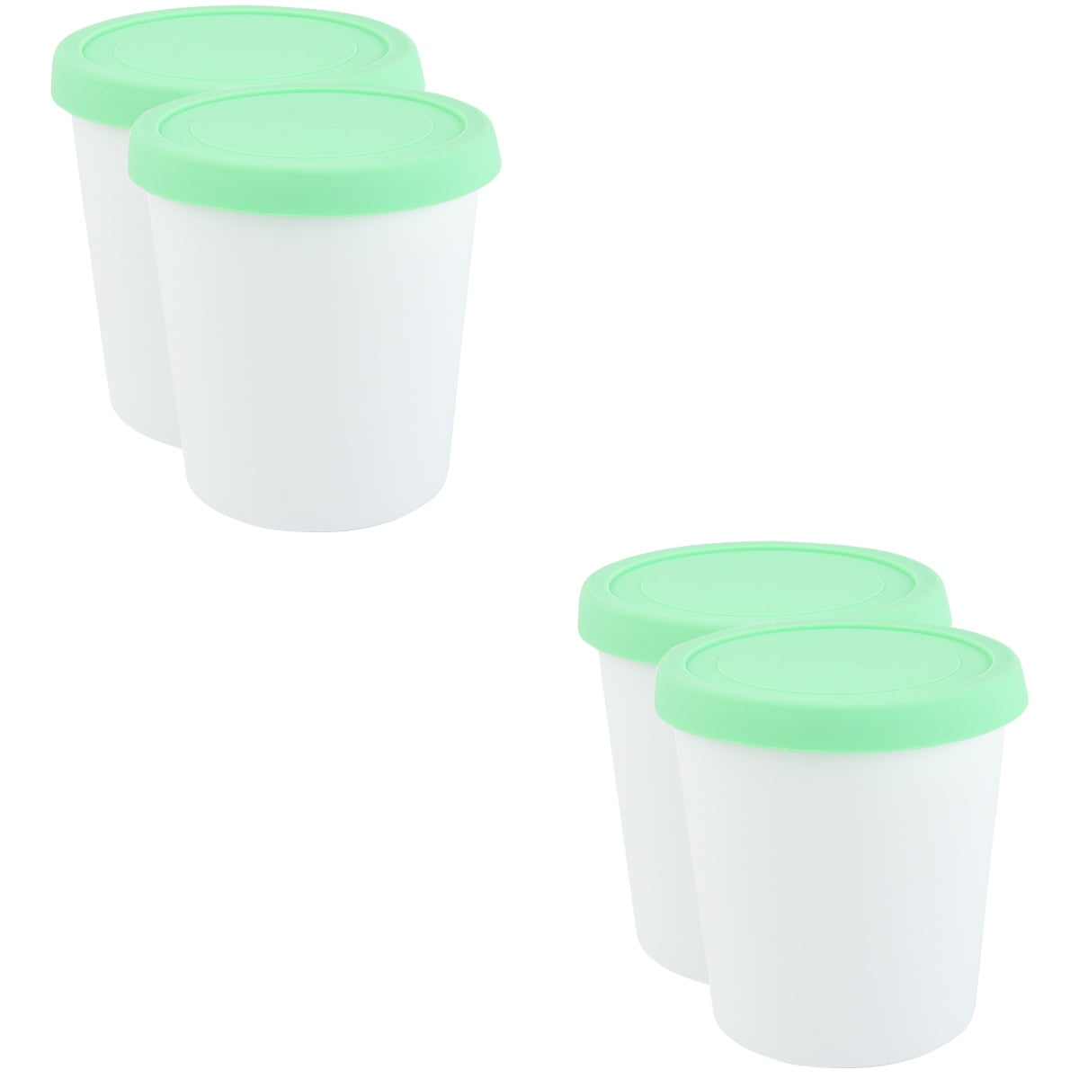 Ice Cream Buckets with Lids 4 Pcs Container Yogurt Bowl Cup Dessert ...