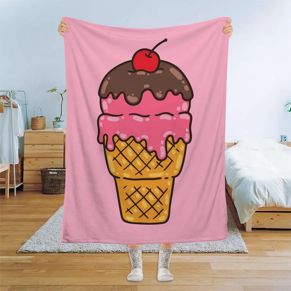 Ice Cream Cake Gourmet Flannel Throw Blanket Soft Warm Sweet Summer ...
