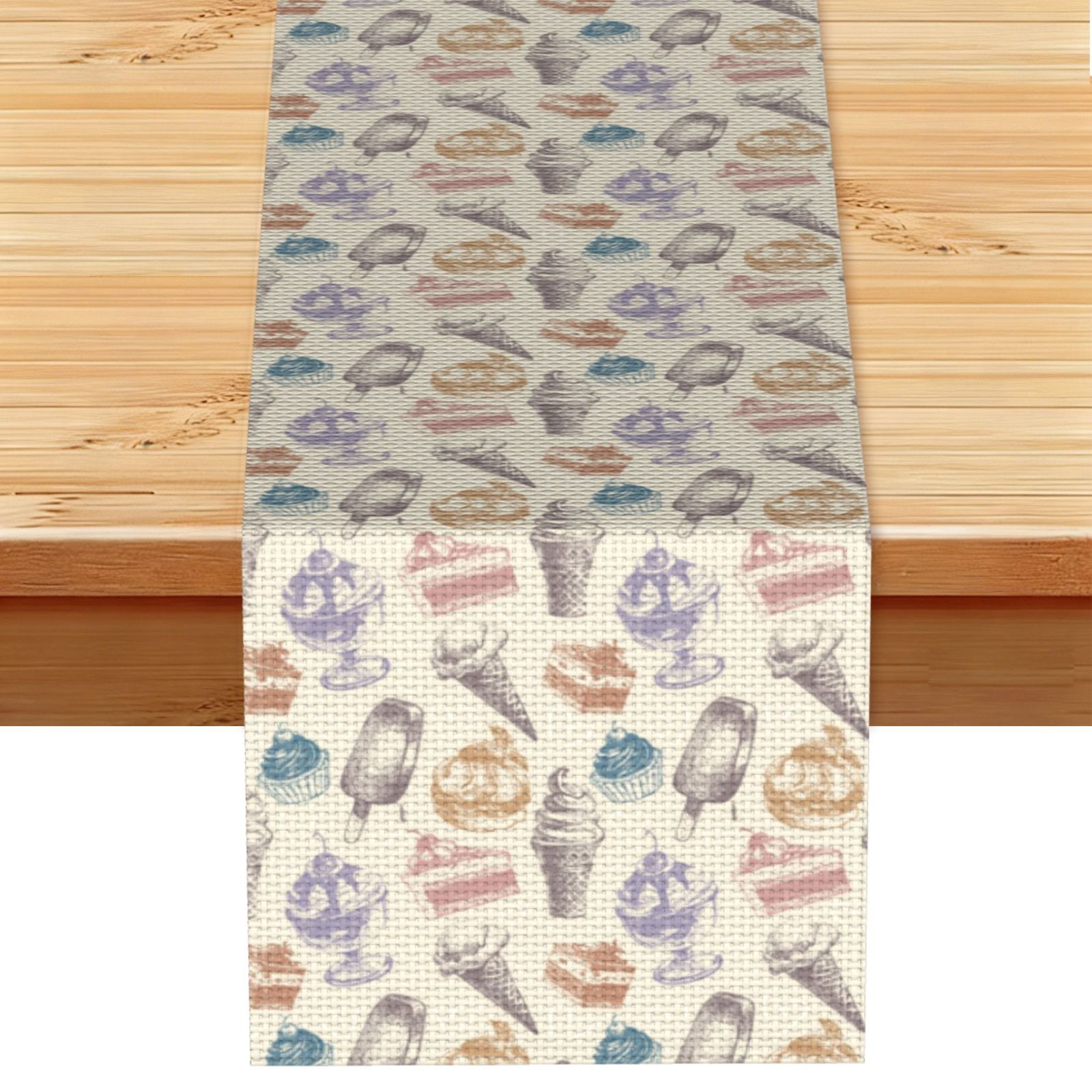 Ice Cream Cakes Vintage Table Runner 13x72 Inch for Dining Table ...