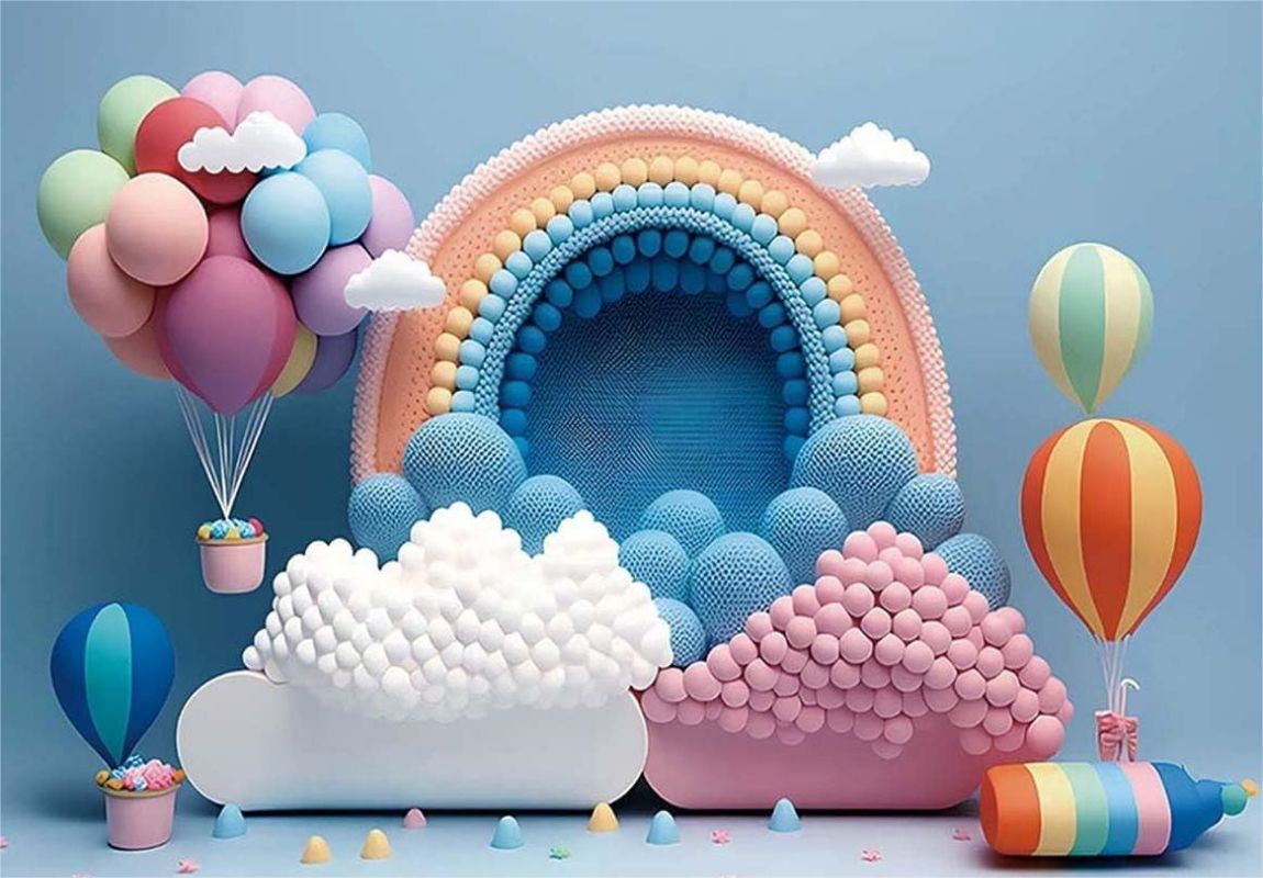 Ice Cream Candy Photography Background Colorful Balloons Kids Party ...