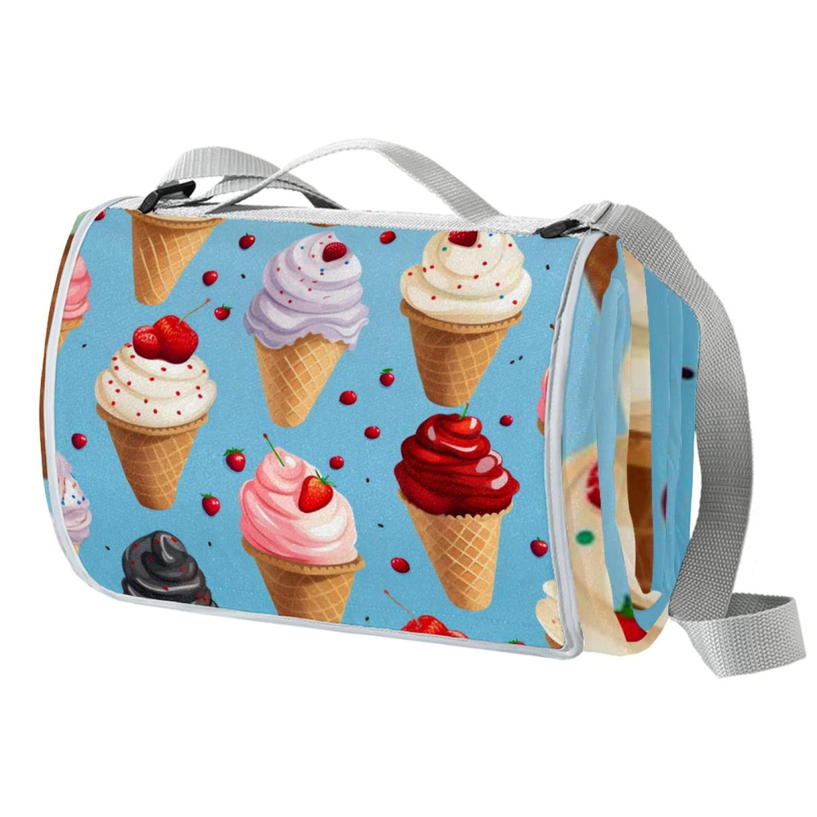 Ice Cream Canvas Beach Blanket - Extra Large Picnic Mat for Outdoor ...