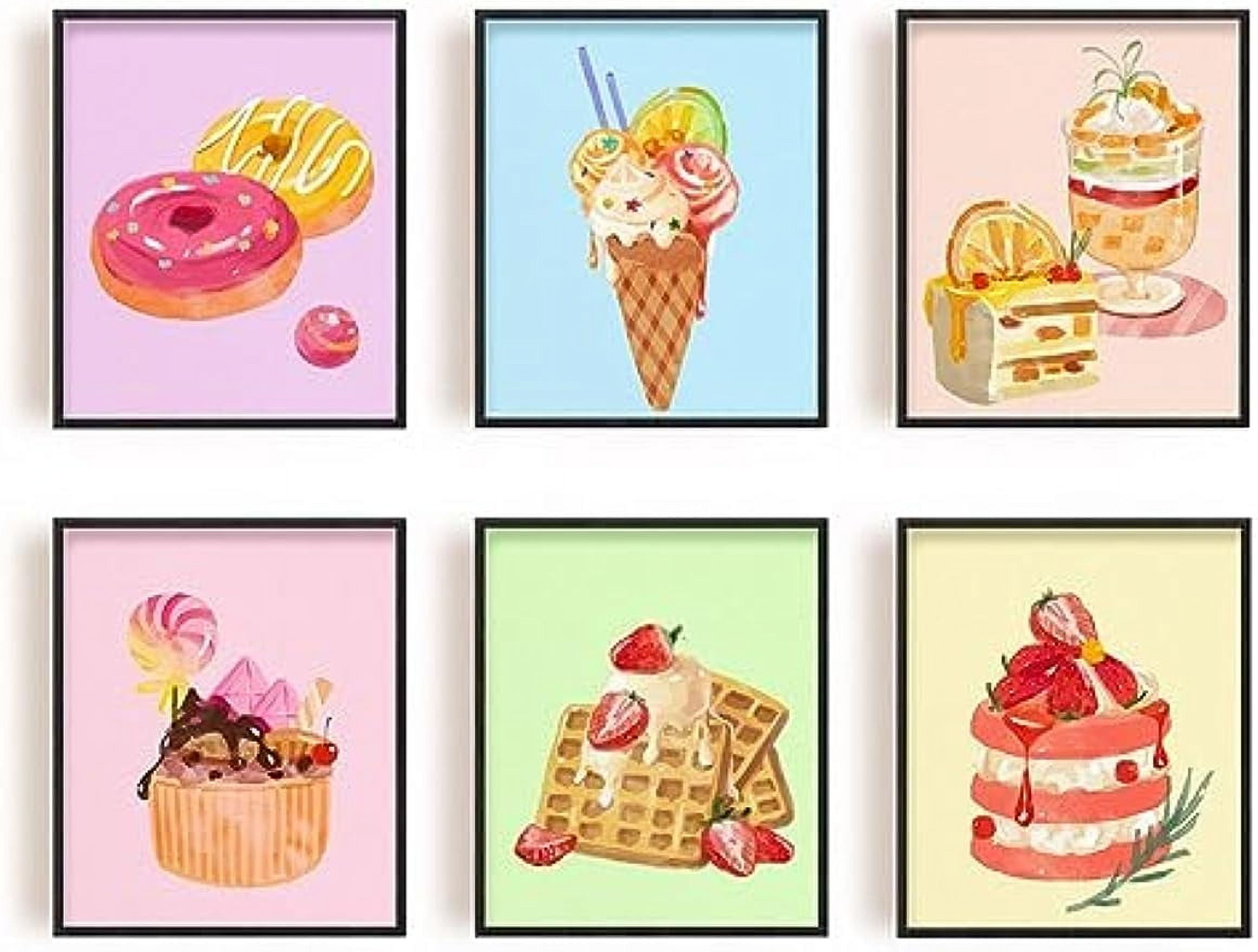 Ice Cream Canvas Paintings Cake Unframed Canvas Prints Dessert Poster ...