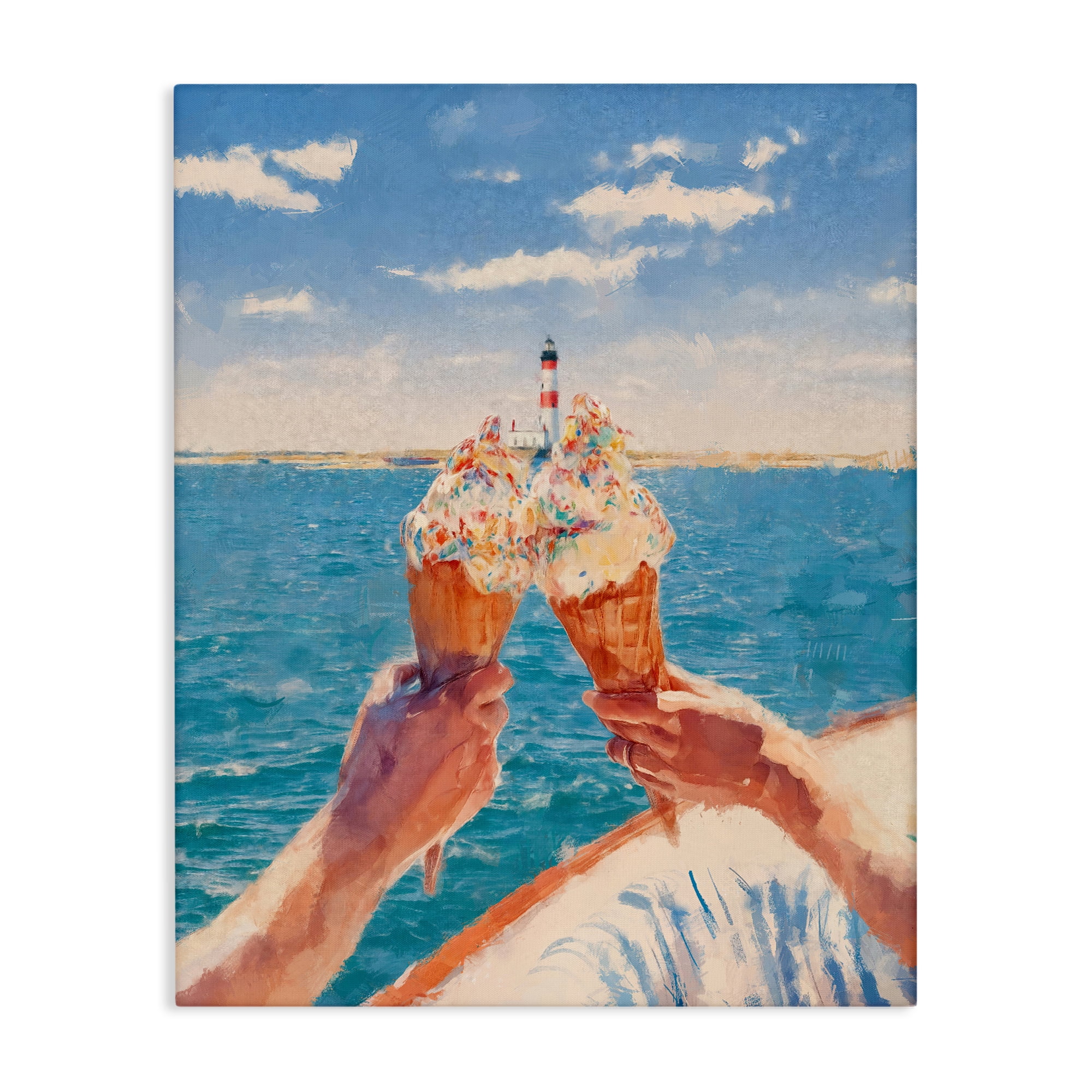 Ice Cream Cheers on Boat Canvas Wall Art, design by Ziwei Li - Walmart.com