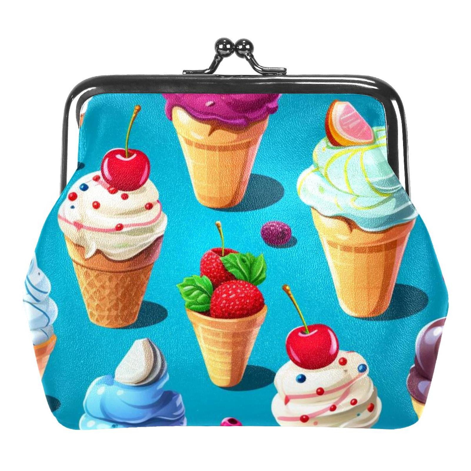 Ice Cream Coin Purse, Kiss Lock Coin Purse, Large Capacity Coin Pouch ...