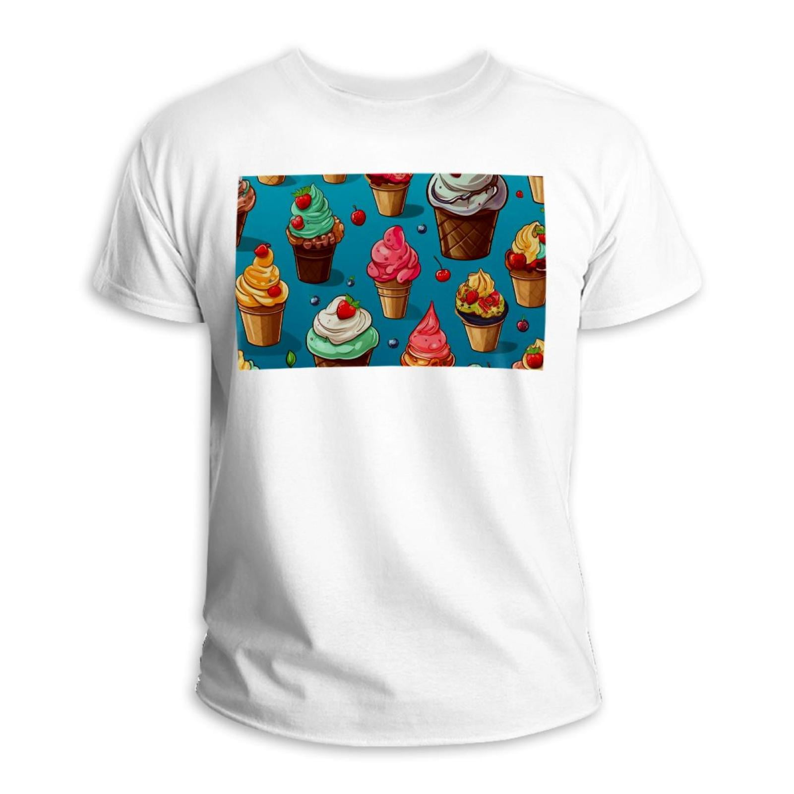 Ice Cream Comfortable Casual Tee with Breathable Fabric - Essential ...