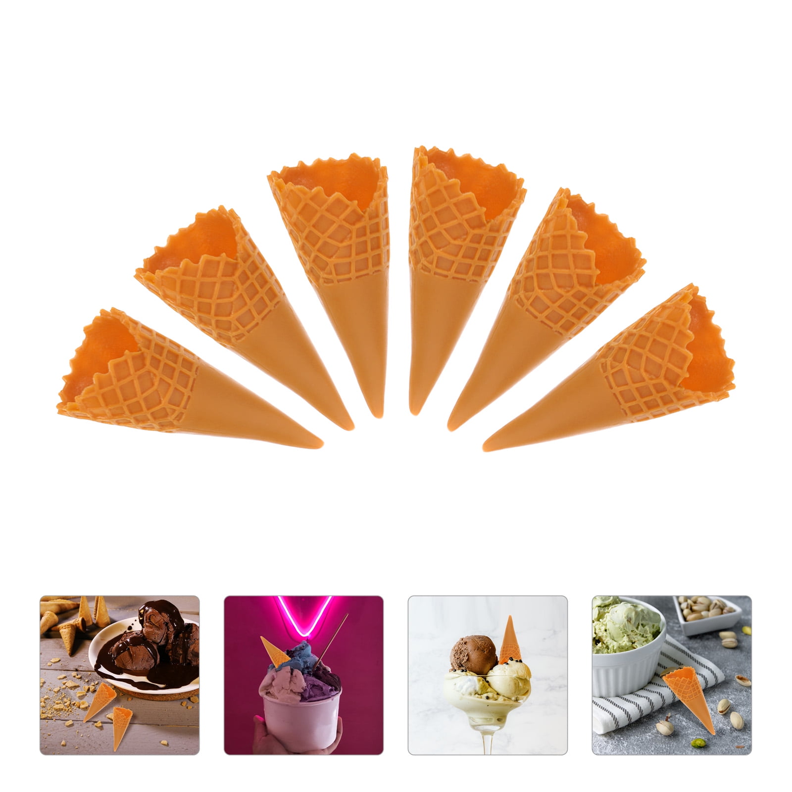 Ice Cream Cone,12Pcs Ice Cream Cone Model Realistic Ice Cream Cone ...