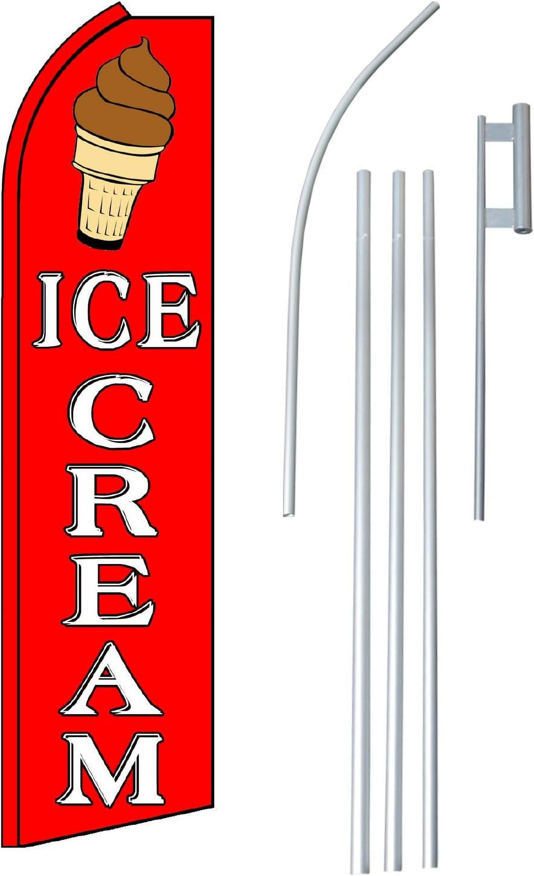 "Ice Cream Cone" Complete Flag Kit Includes 12' Swooper Business Flag ...