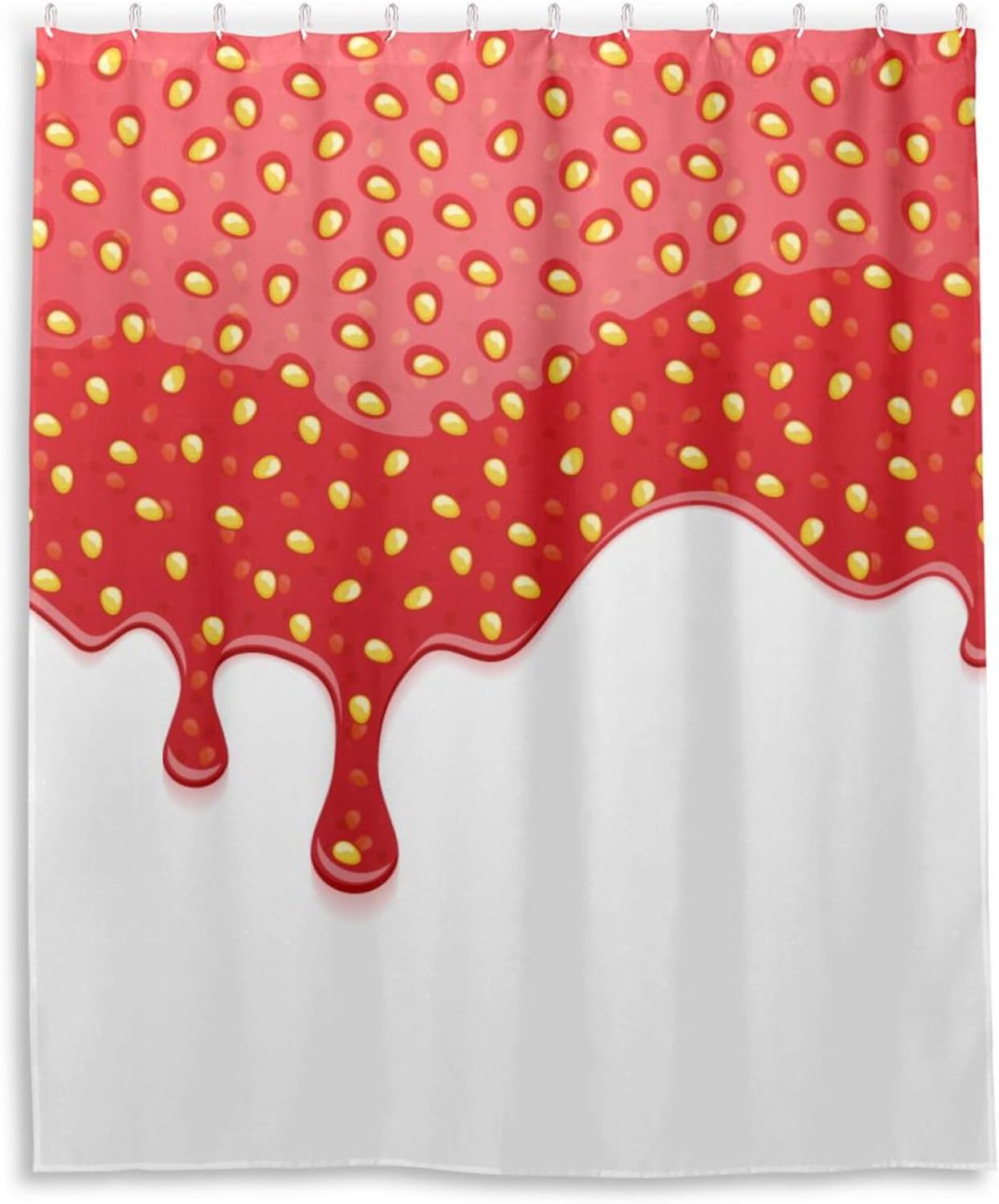 Ice Cream Cone Curtains with 12 Hooks, Waterproof Bath Curtain Set for Master Bathroom, Guest ...