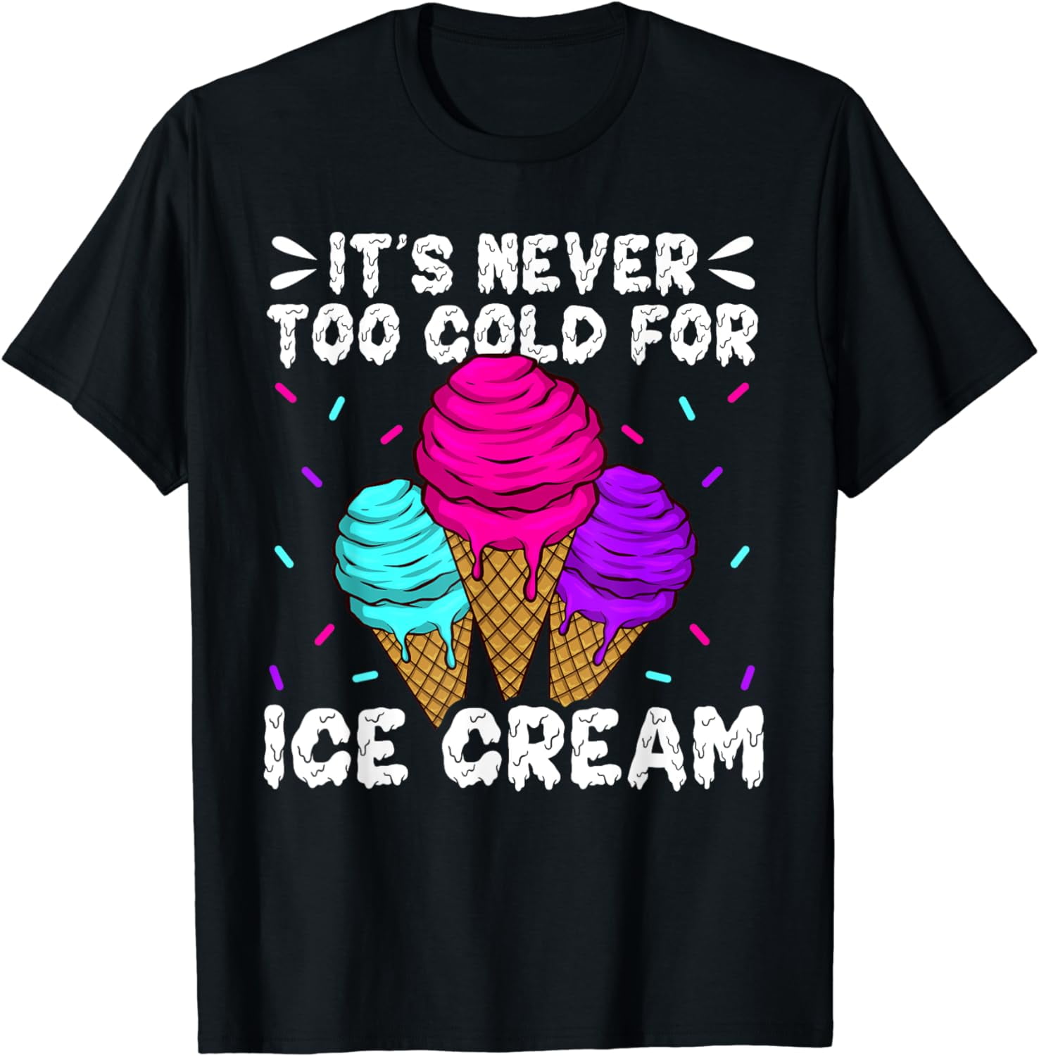 Ice Cream Cone Design for a Sparkles Ice Cream Lover T-Shirt - Walmart.com