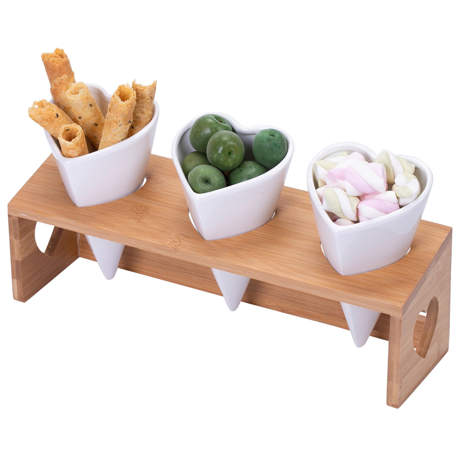 Ice Cream Cone Dessert Bowls - Heart Shaped Porcelain Snacking Station ...