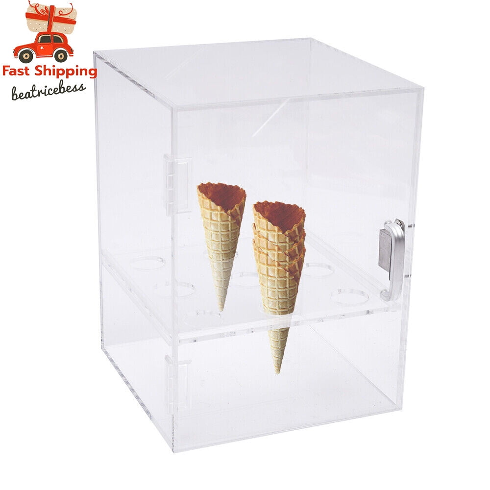 Ice Cream Cone Display/Storage Case Cabinet Acrylic. Waffle & Wafer ...