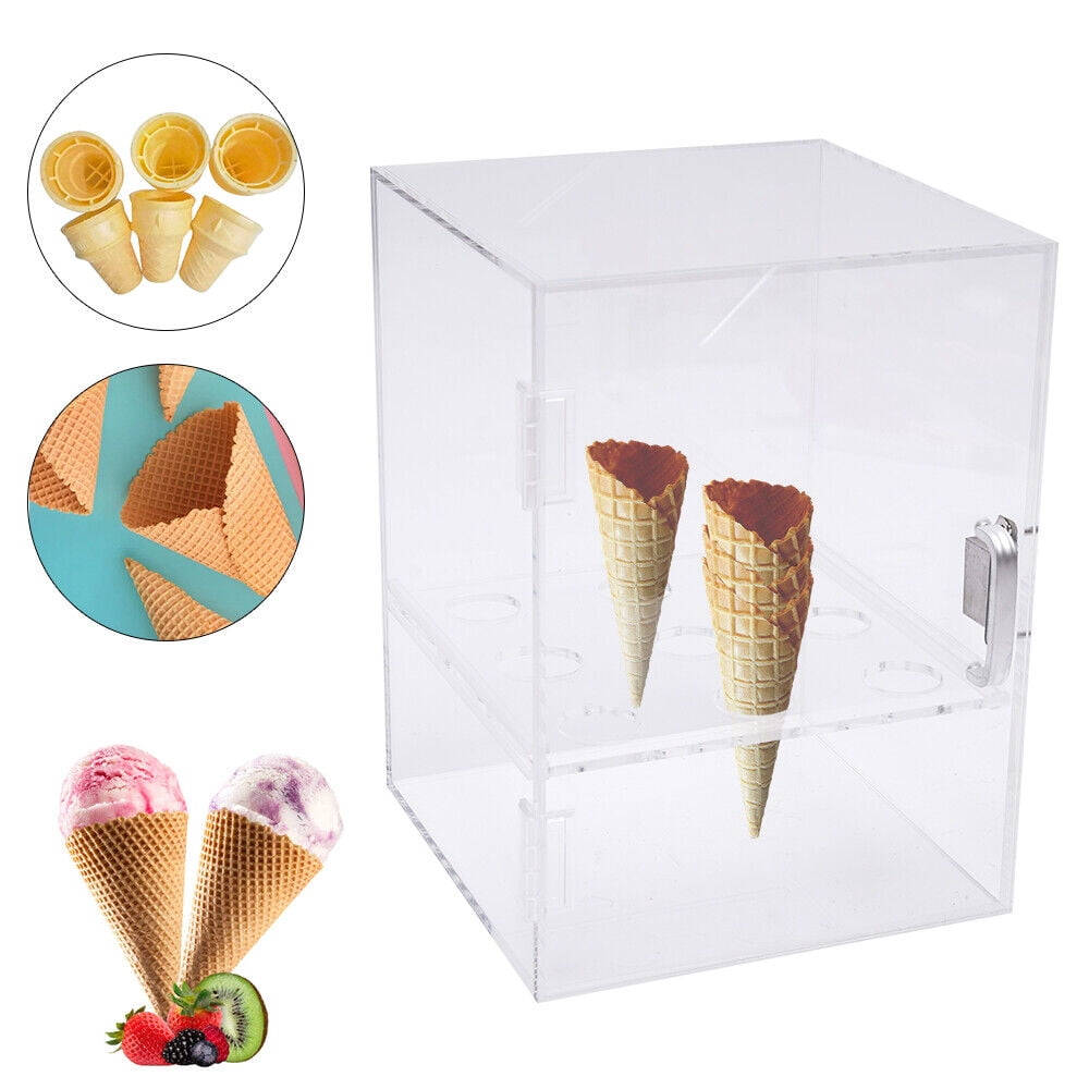 Ice Cream Cone Holder, Clear Acrylic Display Cabinet, 9 Holes Ice Cream ...