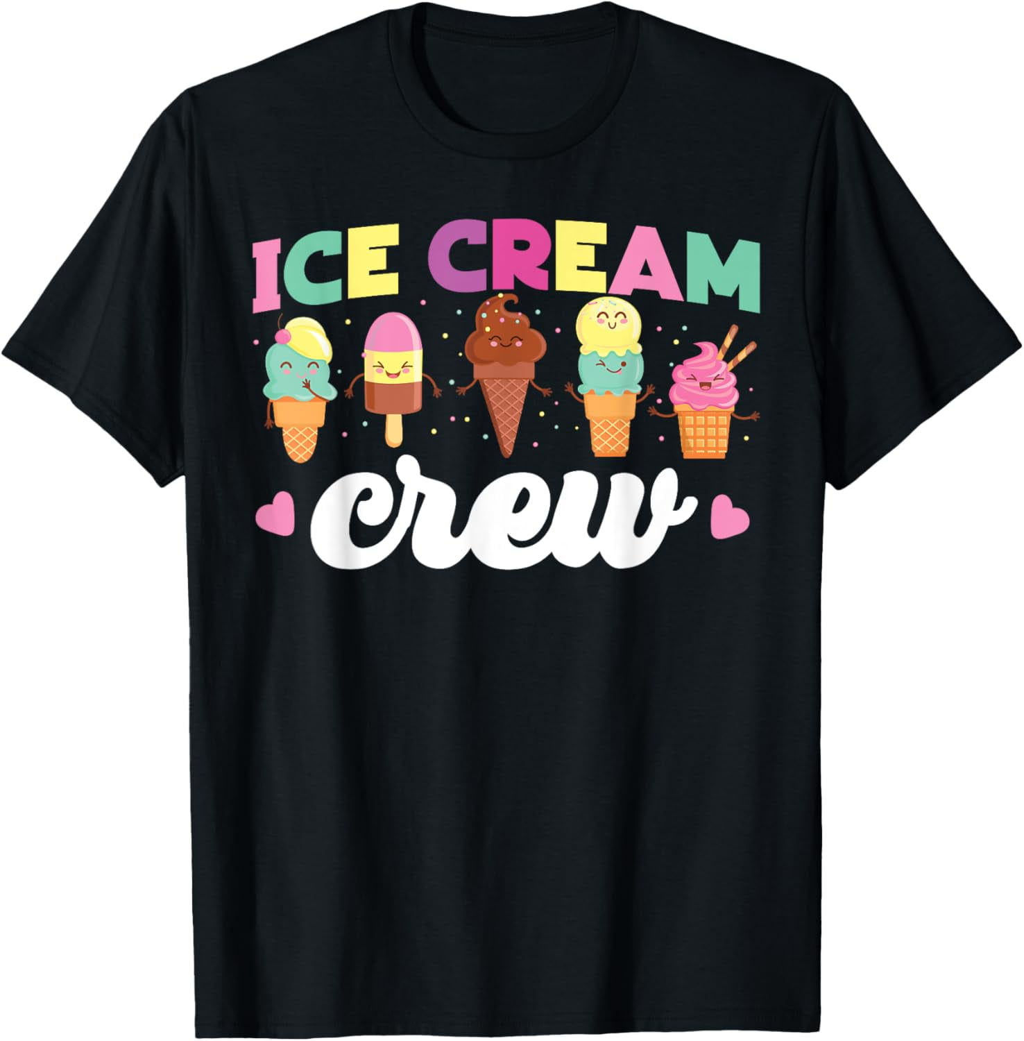 Ice Cream Cone Ice Cream Crew T-Shirt100%cotton - Walmart.com