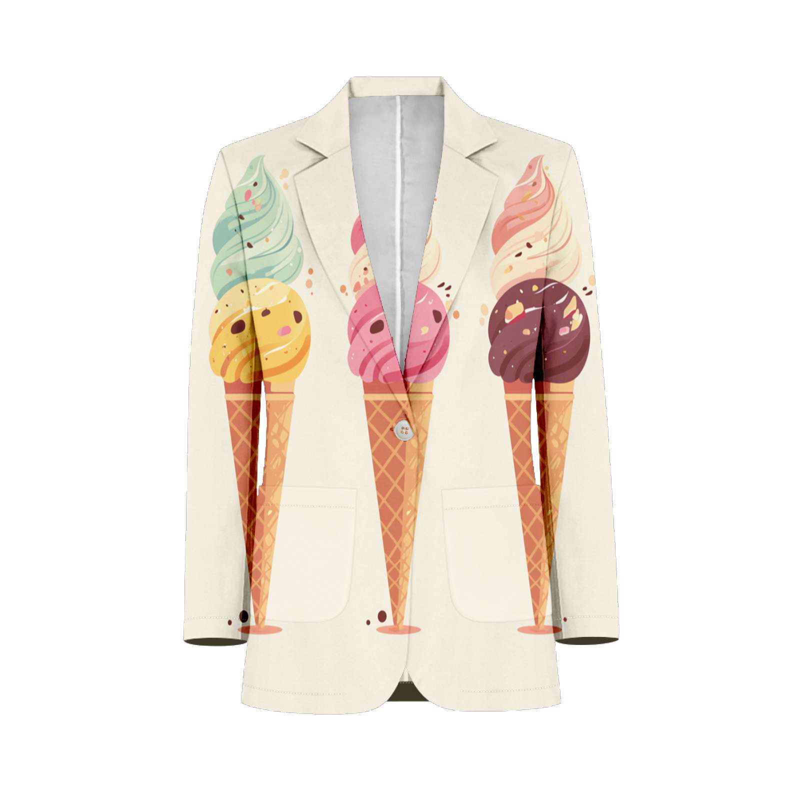 Ice Cream Cone Men's Suit Blazer Casual Party Wear Slim Fit Suit Jacket ...