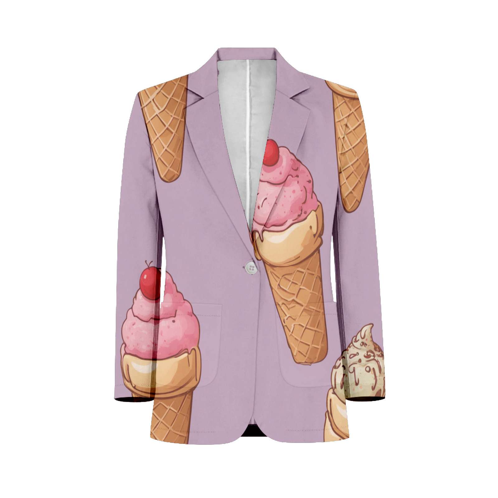 Ice Cream Cone Men's Suit Blazer Casual Party Wear Slim Fit Suit Jacket ...